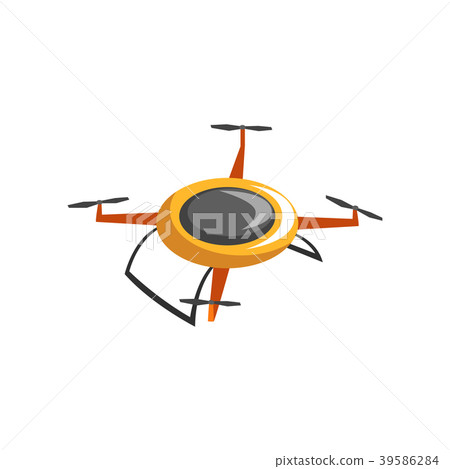Flat vector icon of electric quadrocopter. Radio - Stock Illustration [39586284] - PIXTA