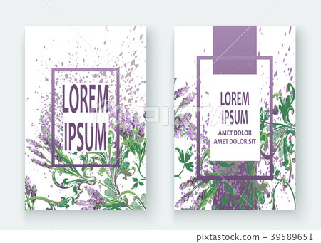 Lavender floral pattern cover design flower - Stock Illustration ...