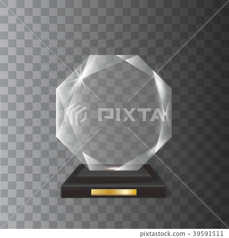 Transparent Realistic Acrylic Glass Trophy Award - Stock Illustration ...