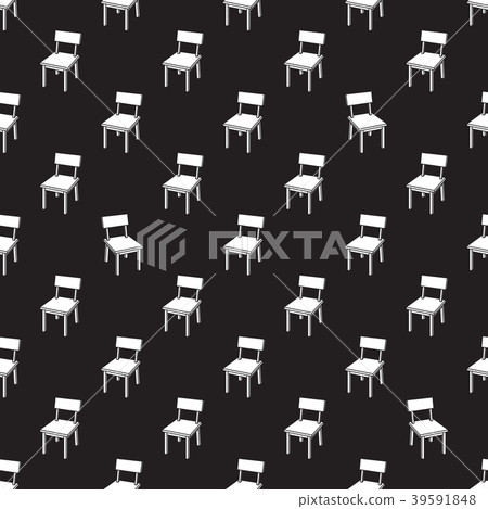 Chair Seamless pattern Vector furniture black - Stock Illustration ...
