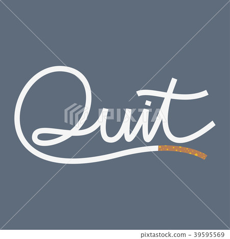 flat design of calligraph word quit - Stock Illustration [39595569] - PIXTA