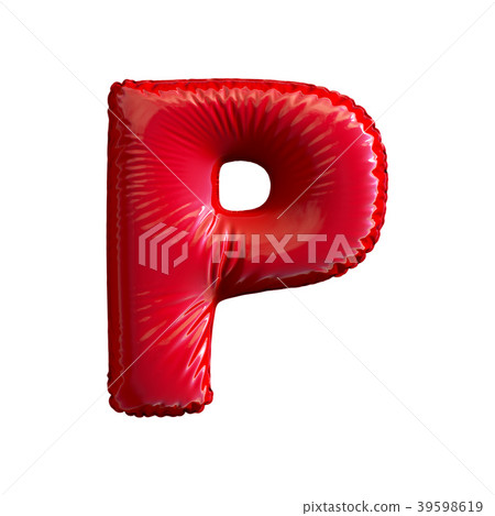 Red letter P made of inflatable balloon isolated - Stock Illustration ...