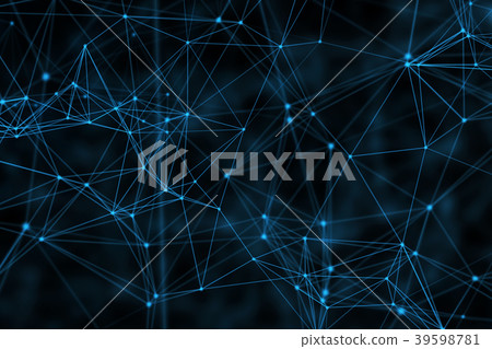 Blue connection lines on black background - Stock Illustration ...