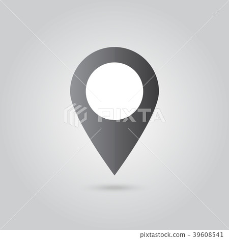 pin gps flat icon gray color, illustration vector - Stock Illustration ...