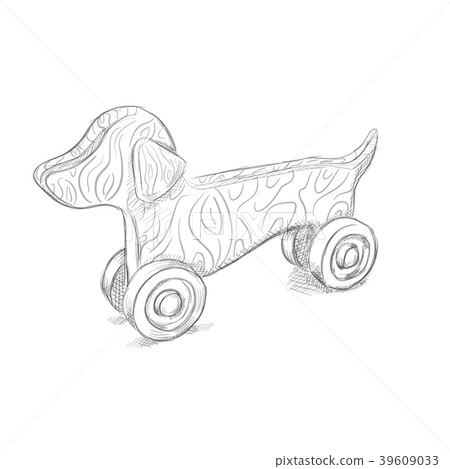 Pencil draw dog toy. - Stock Illustration [39609033] - PIXTA