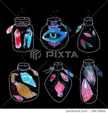 Magic jars set isolated - Stock Illustration [39610669] - PIXTA