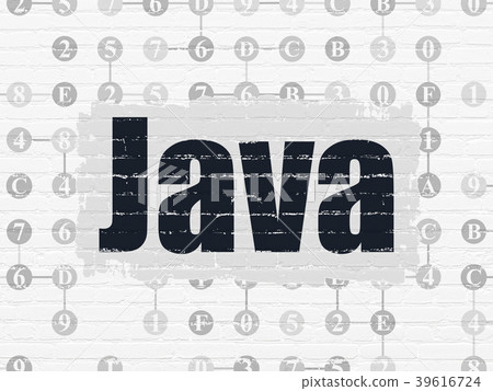 Programming concept: Java on wall background - Stock Illustration ...