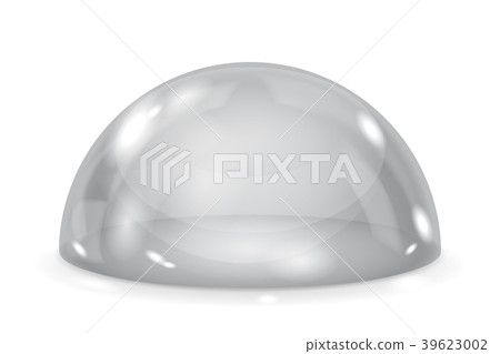 Gray glass dome. Shiny transparent semi sphere - Stock Illustration ...