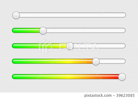 Interface slider buttons. With colored scale - Stock Illustration ...
