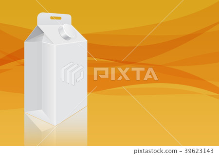 Milk cardboard packaging on yellow background - Stock Illustration ...