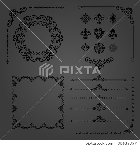 Vintage Set of Horizontal, Square and Round - Stock Illustration ...
