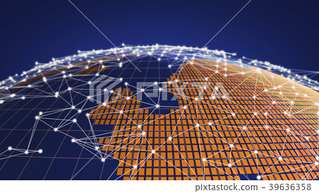 Planet earth with network connection lines - Stock Illustration ...
