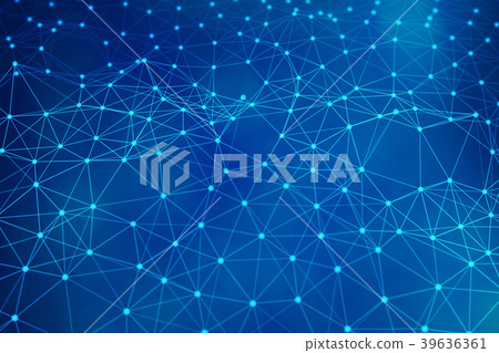 Blue network connection lines. Futuristic - Stock Illustration ...