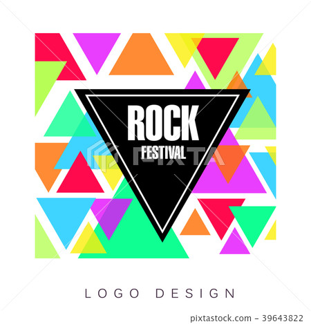 Rock festival logo design template, creative - Stock Illustration ...