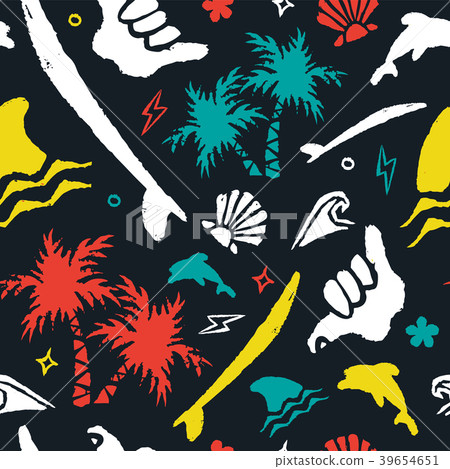 Surf icon background art in grunge surfer style - Stock Illustration ...
