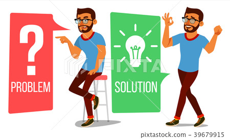 Man Solving Problem Vector. Problem Solution - Stock Illustration ...