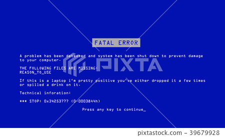 Blue Screen Of Death Vector. BSOD. Fatal Driver - Stock Illustration ...