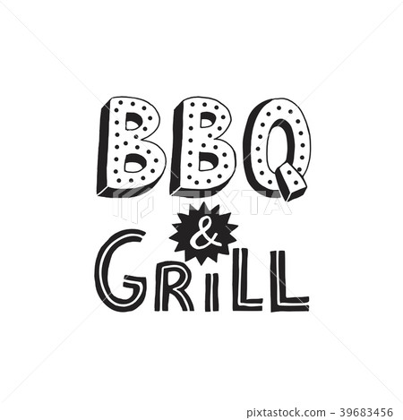 BBQ and grill lettering - Stock Illustration [39683456] - PIXTA