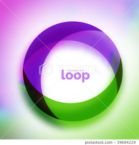 Loop circle business icon, created with glass - Stock Illustration ...