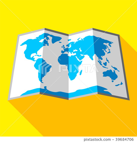 Bright colored map on a yellow background - Stock Illustration ...