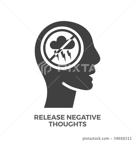 Release Negative Thoughts Glyph Vector Icon. - Stock Illustration ...