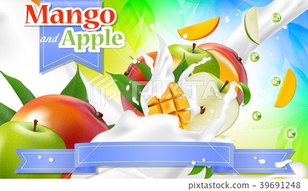 Vector ads 3d promotion banner. Realistic apple - Stock Illustration ...