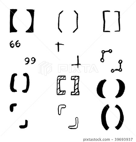 Handwritten material of chalk and crayon Bracket 2 - Stock Illustration ...