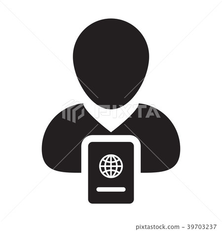 Passport Icon Vector Male Person Profile Avatar - Stock Illustration ...