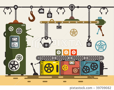 Line of Production Vector Flat Design - Stock Illustration [39709082 ...