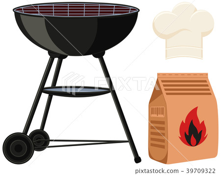 Colorful cartoon outdoors cooking set - Stock Illustration [39709322 ...