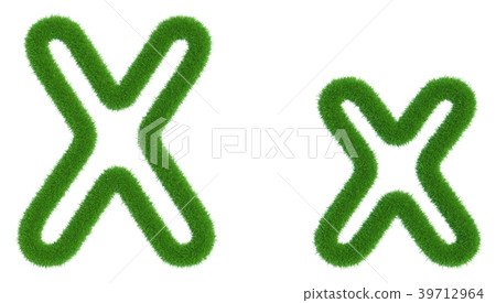 Letter X of green fresh grass isolated on a white - Stock Illustration ...