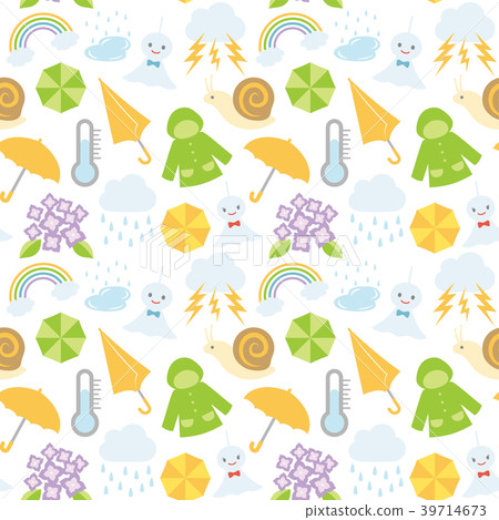 Illustration seamless pattern of rainy season - Stock Illustration ...