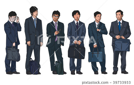 Isolated illustration of japanese salary men - Stock Illustration ...