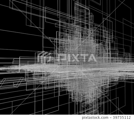 Wireframe object - Stock Illustration [39735112] - PIXTA