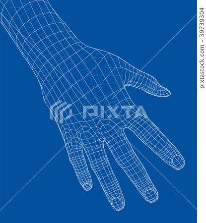 Human hand wire-frame. Vector - Stock Illustration [39739304] - PIXTA