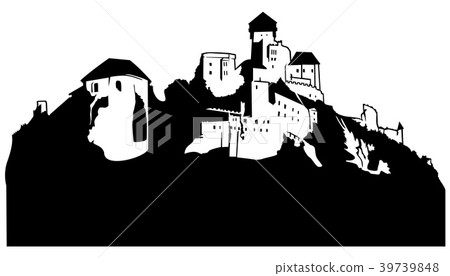 Hillside Castle - Stock Illustration [39739848] - PIXTA