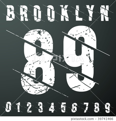 Brooklyn numbers vintage t-shirt stamp-插圖素材 [39741466] - PIXTA圖庫