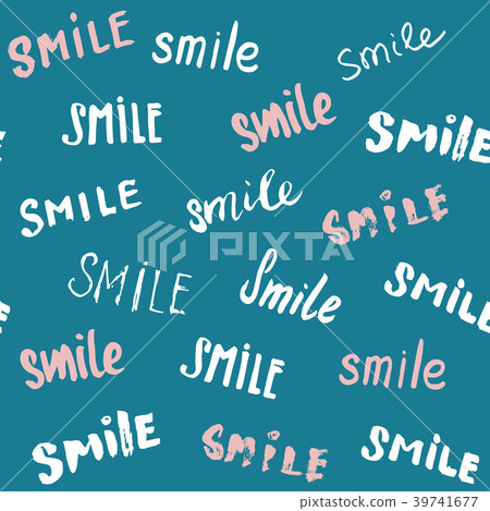 Smile lettering seamless pattern Hand drawn vector - Stock Illustration ...