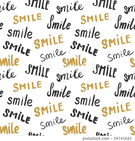 Smile lettering seamless pattern Hand drawn vector - Stock Illustration ...
