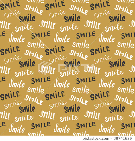 Smile lettering seamless pattern Hand drawn vector - Stock Illustration ...