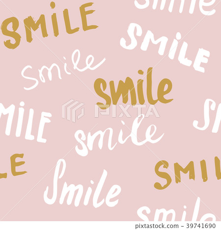 Smile lettering seamless pattern Hand drawn vector - Stock Illustration ...