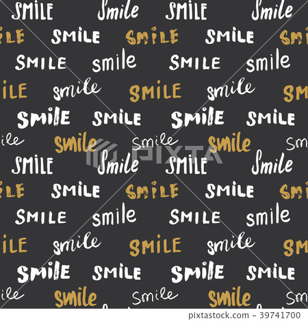 Smile lettering seamless pattern Hand drawn vector - Stock Illustration ...