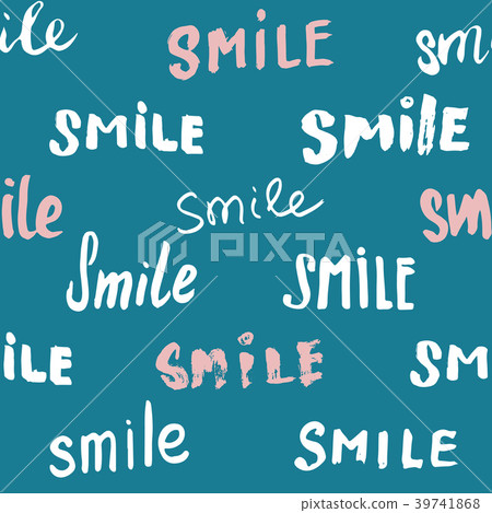 Smile lettering seamless pattern Hand drawn vector - Stock Illustration ...