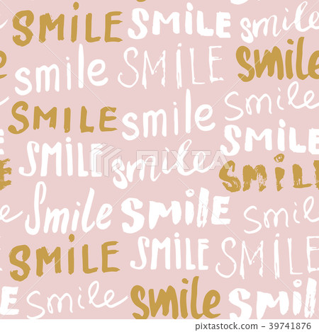 Smile lettering seamless pattern Hand drawn vector - Stock Illustration ...