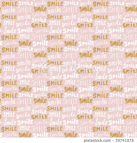 Smile lettering seamless pattern Hand drawn vector - Stock Illustration ...