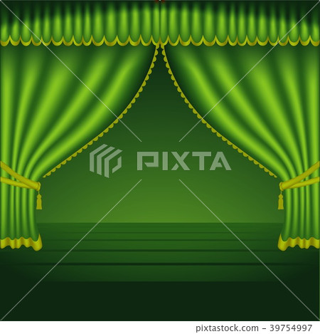 Green Theater Curtains - Stock Illustration [39754997] - PIXTA