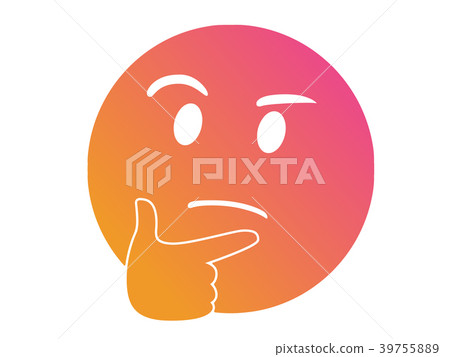 Isolated vector gradient pondering face flat icon - Stock Illustration ...