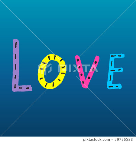 Word LOVE from colorful letters on blue background - Stock Illustration ...