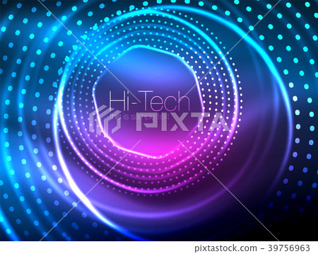 Magic neon circle shape abstract background, shiny - Stock Illustration ...