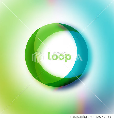 Loop circle business icon, created with glass - Stock Illustration ...